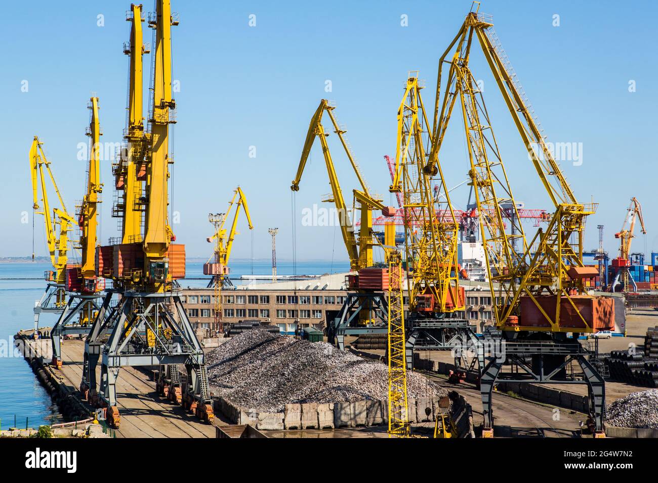 Industrial landscape port terminal general cargo. Port terminal for ...