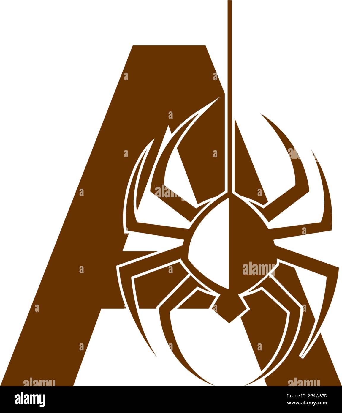 Letter A with spider icon logo design template vector Stock Vector ...