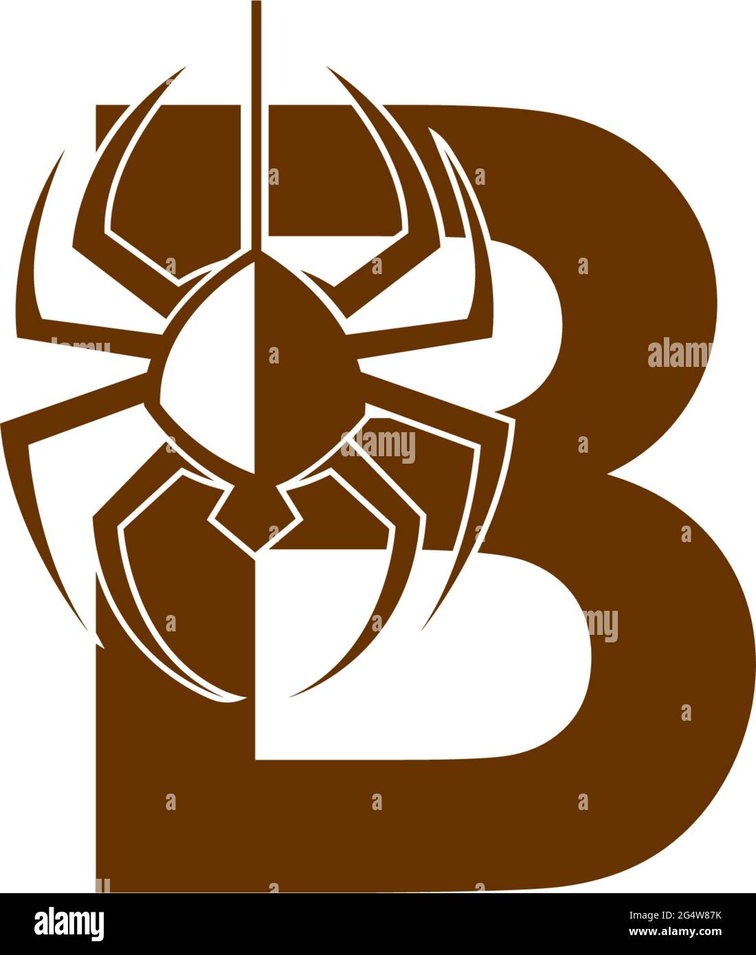 Letter B with spider icon logo design template vector Stock Vector ...