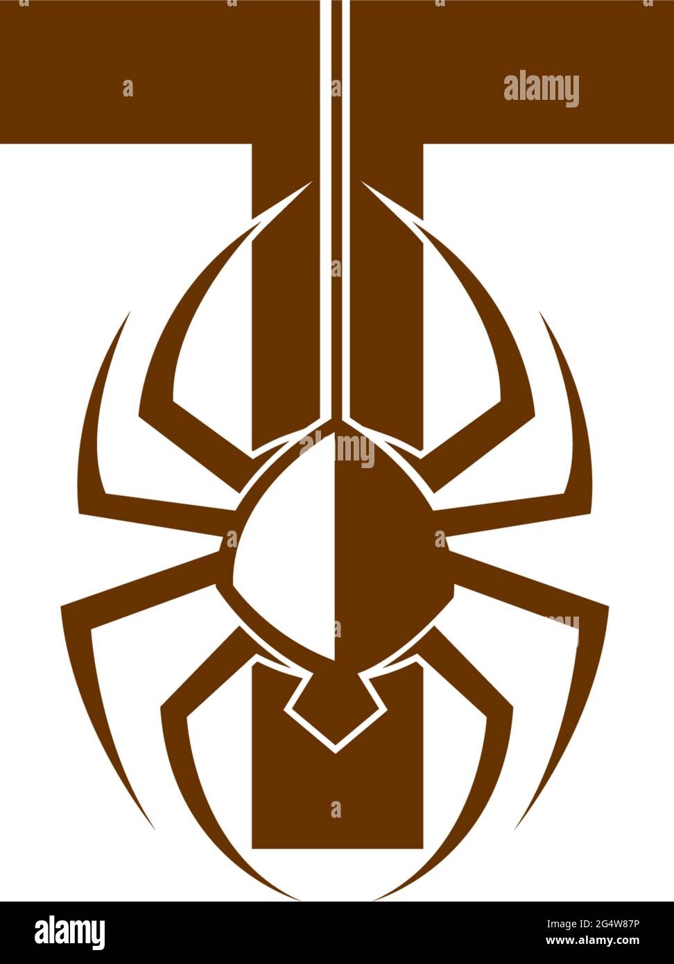 Letter T with spider icon logo design template vector Stock Vector ...