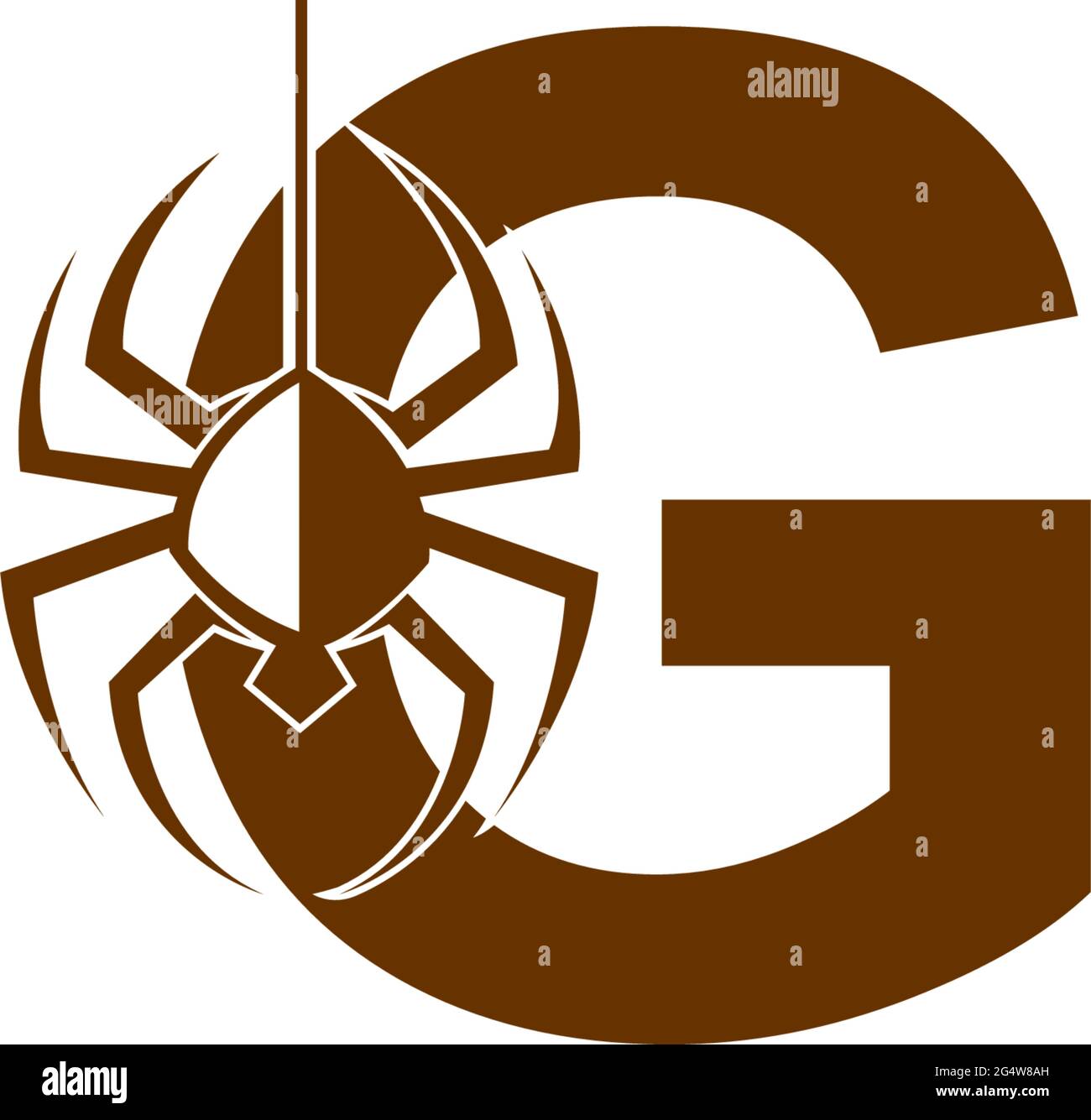 Letter G with spider icon logo design template vector Stock Vector ...