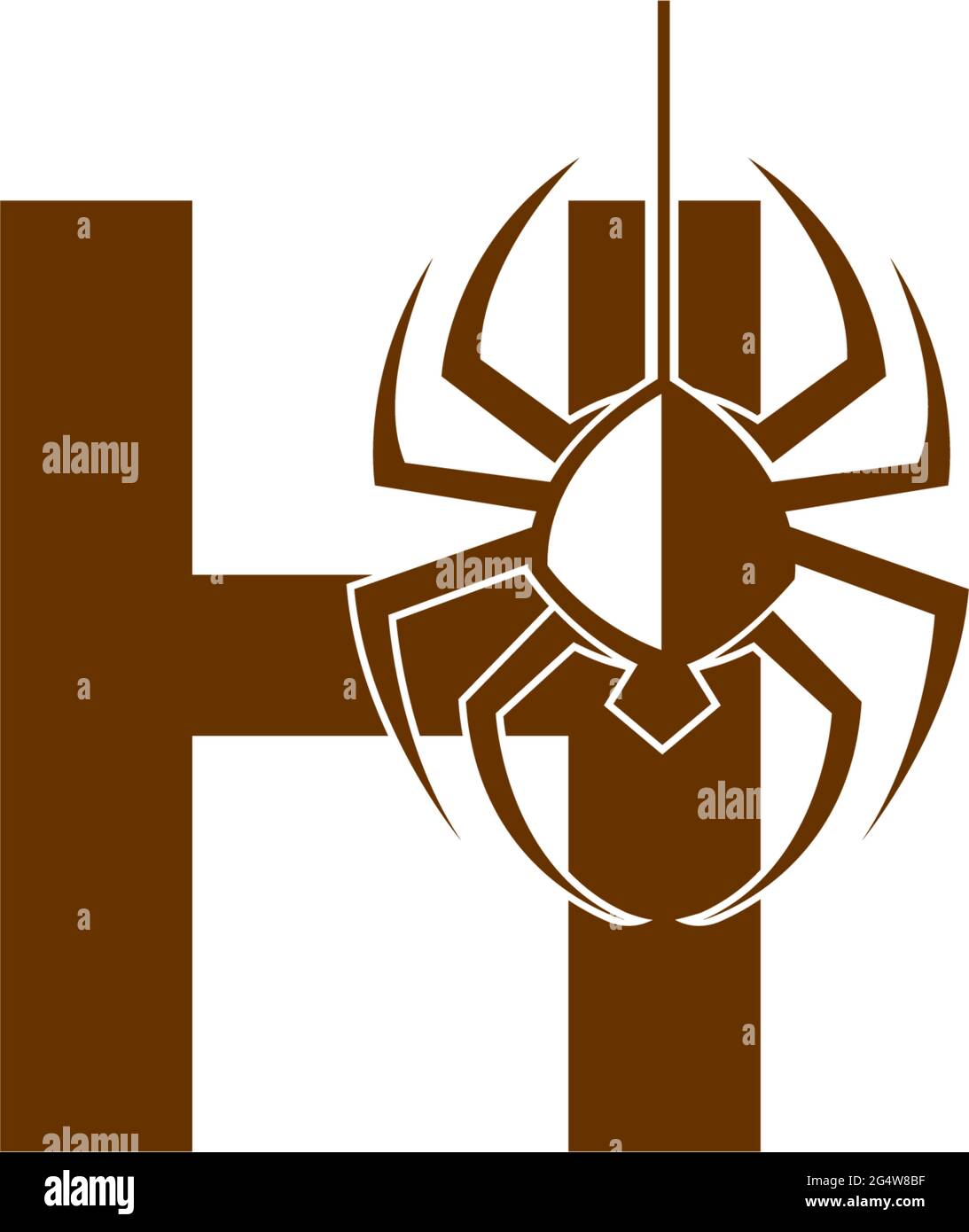 Letter H with spider icon logo design template vector Stock Vector ...
