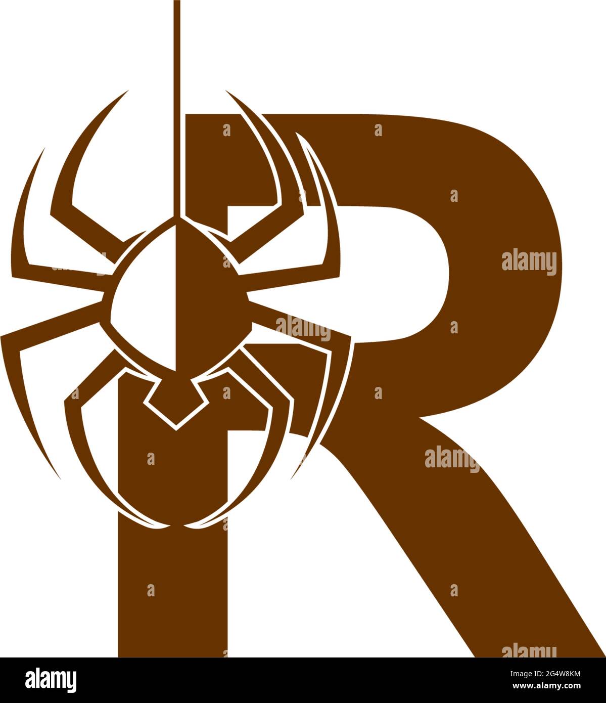 Letter R with spider icon logo design template vector Stock Vector ...
