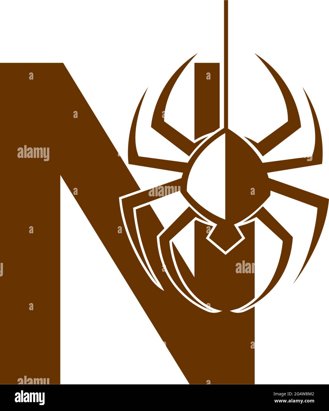 Letter N with spider icon logo design template vector Stock Vector ...