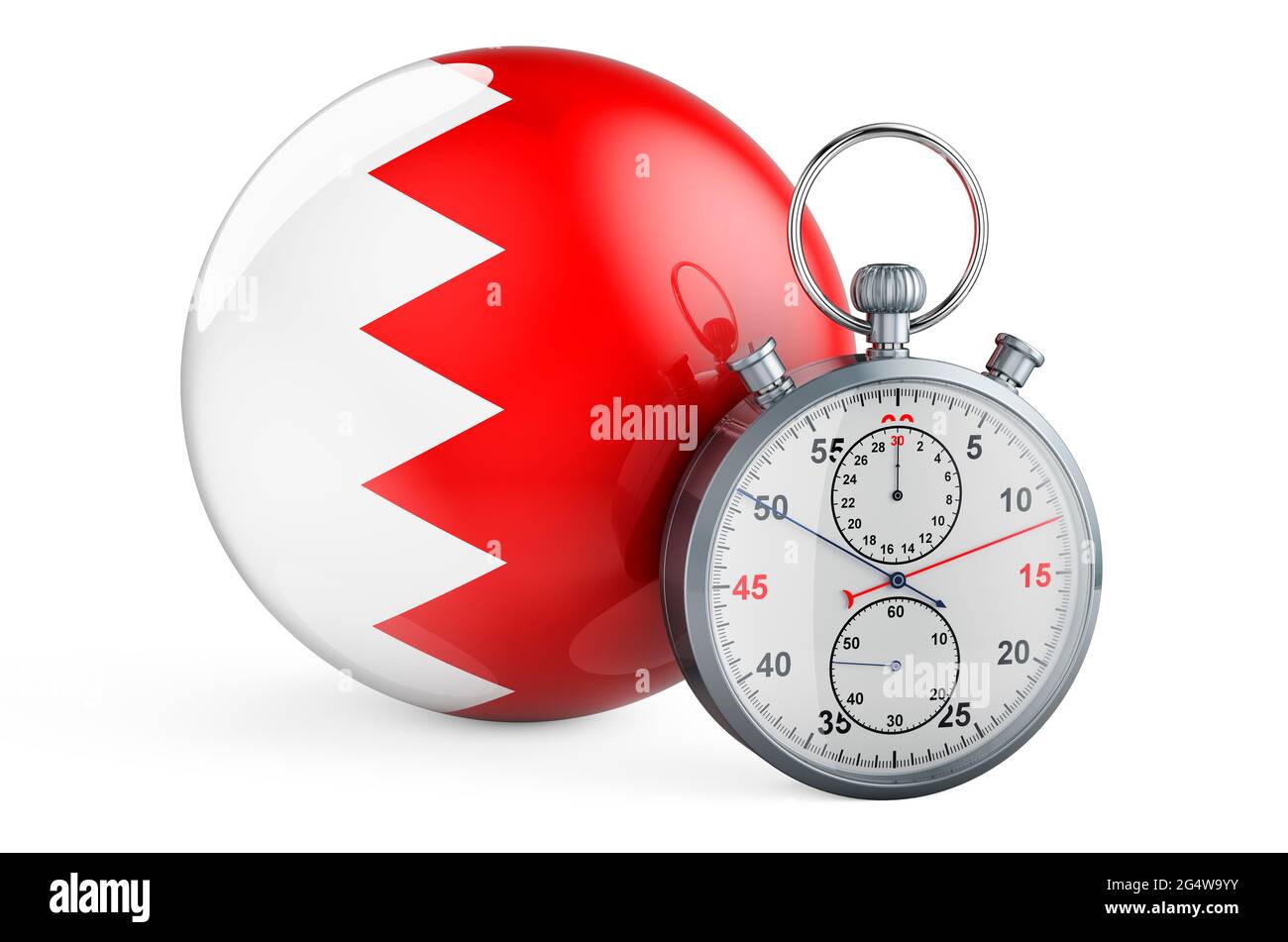 Stopwatch with flag of Bahrain, 3D rendering isolated on white ...