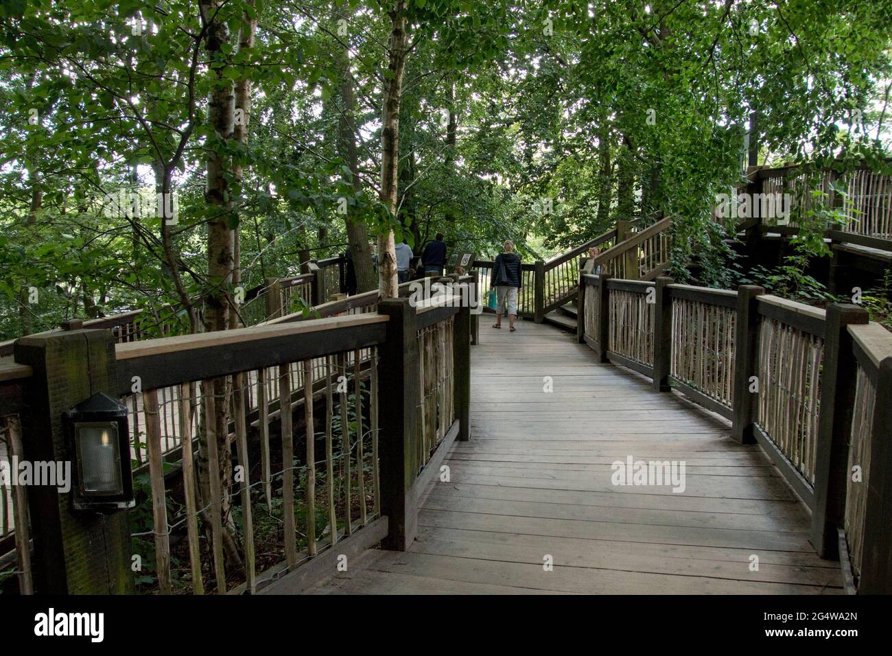 Wood footbridge with railings hi-res stock photography and images - Alamy