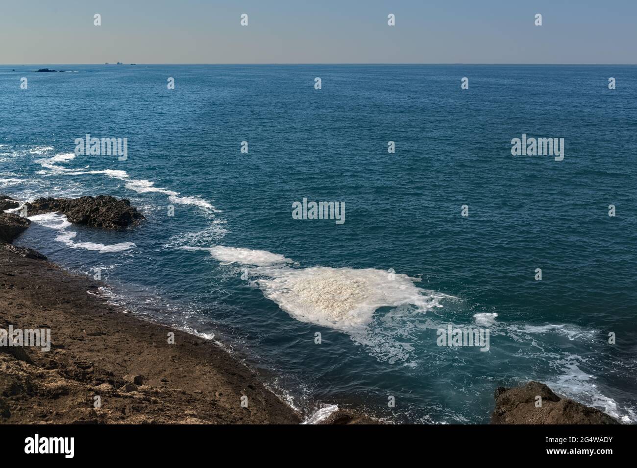 Water pollution caused by sea snot, sea saliva or marine mucilage. An ...