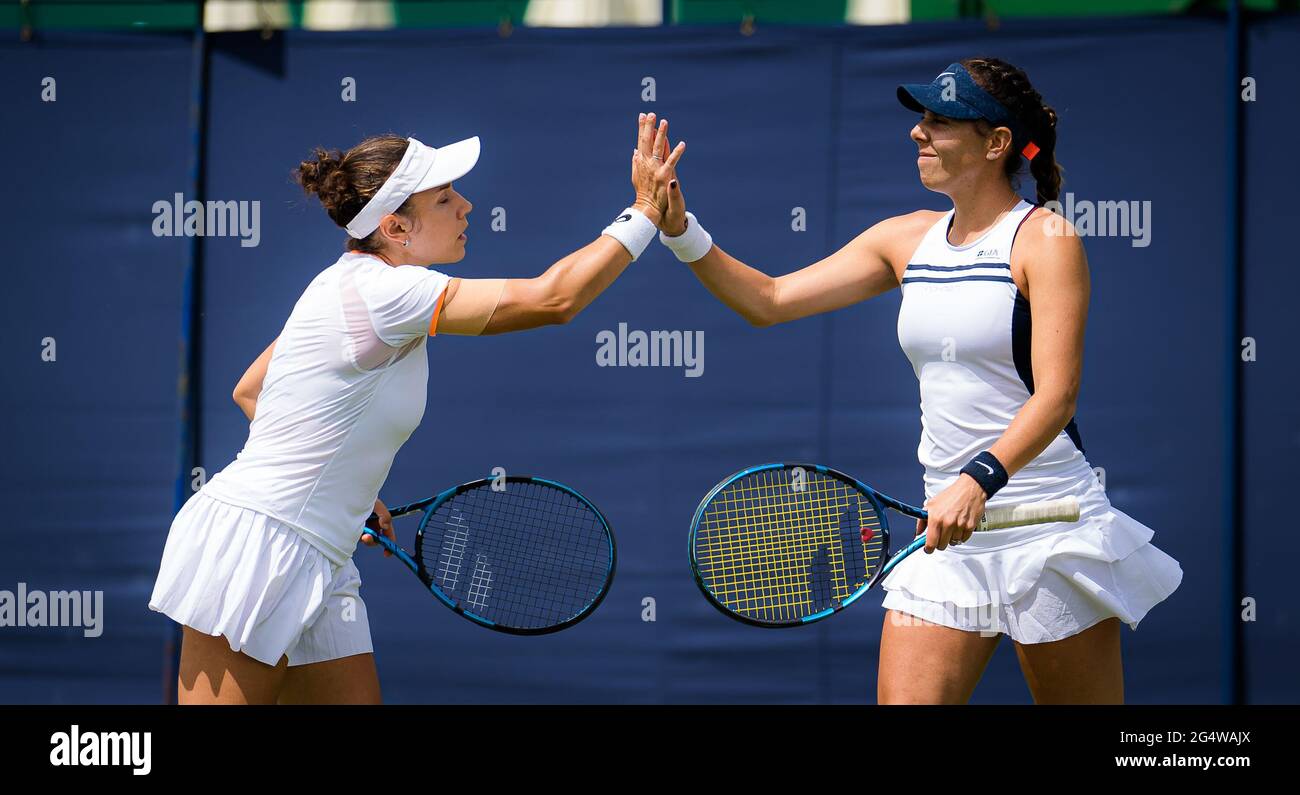 Eastbourne, UK. 23rd June, 2021. Giuliana Olmos of Mexico and Sharon ...