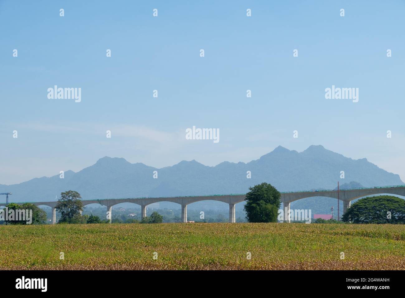 The elevated railway bridge of the double-track project is under ...