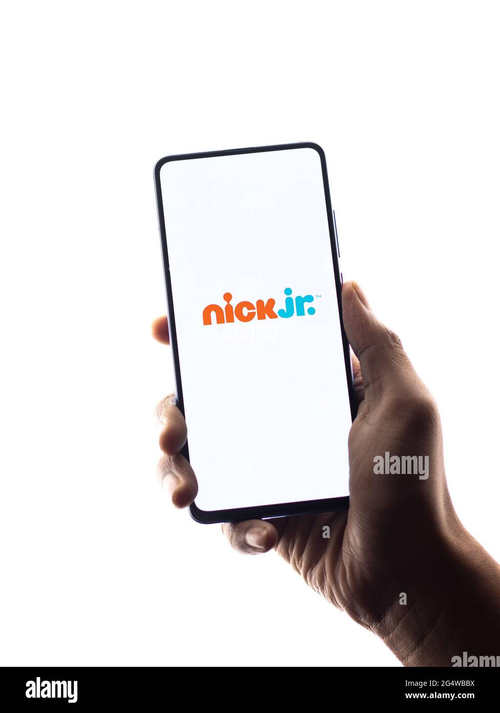 Nick Jr logo on phone screen stock image Stock Photo - Alamy