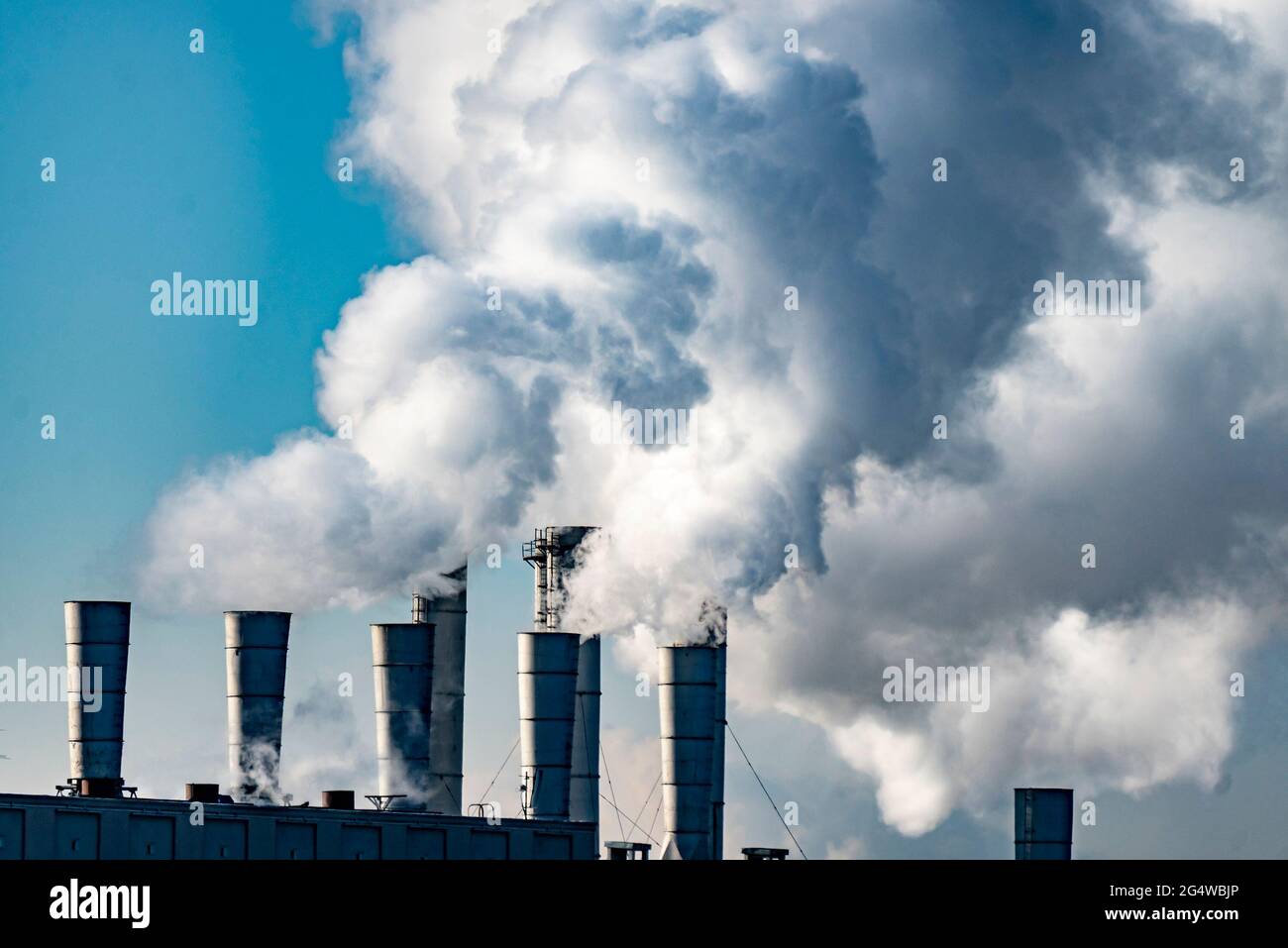 environmental problem. factory pipes develop air pollution Stock Photo ...