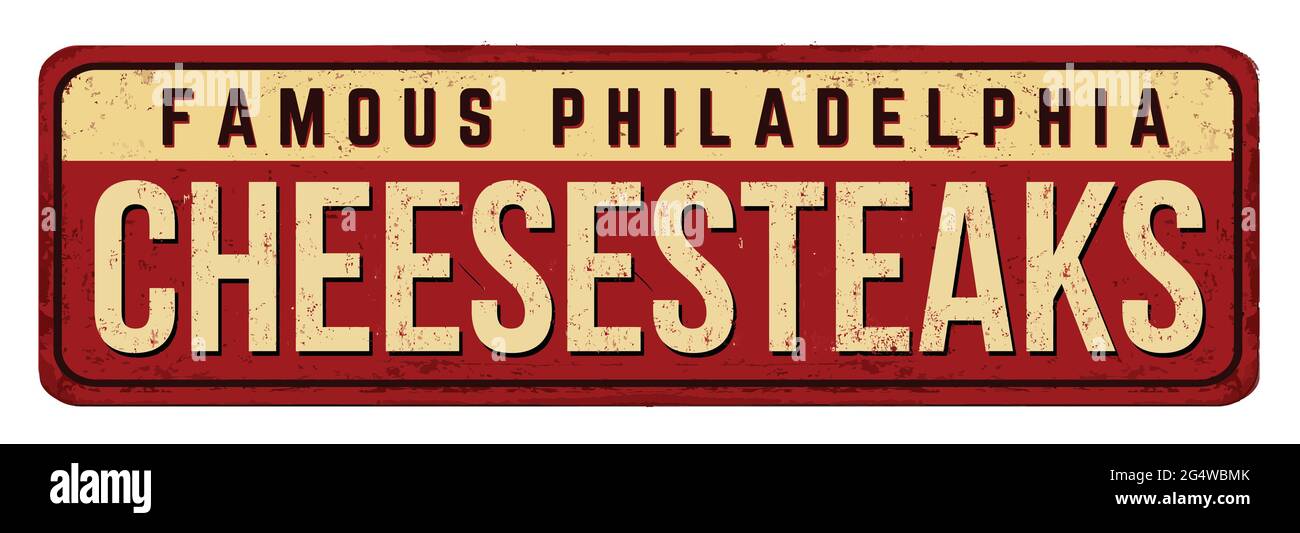 Cheesesteaks vintage rusty metal sign on white background, vector ...