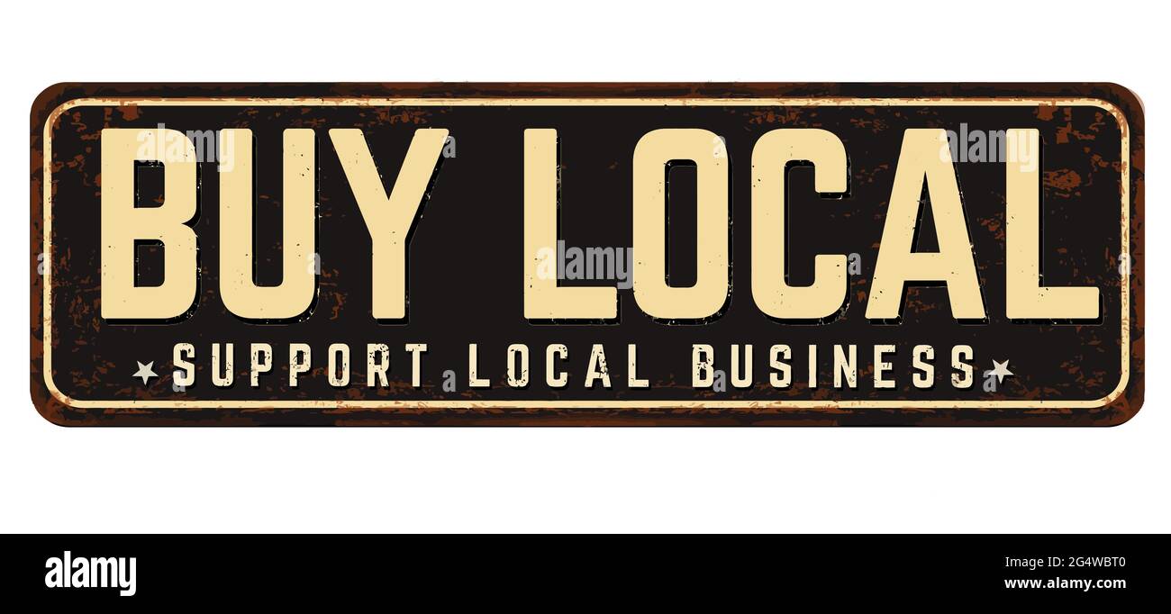 Buy local vintage rusty metal sign on white background, vector ...