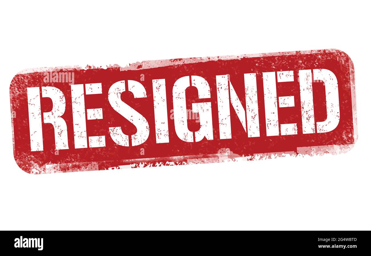 Resigned grunge rubber stamp on white background, vector illustration ...