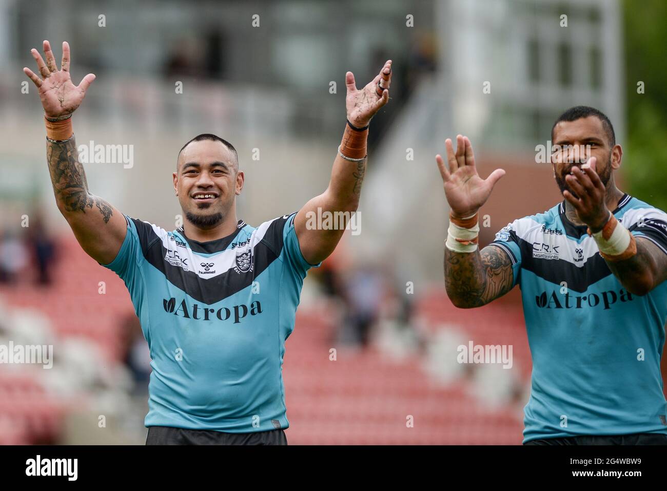 Leigh, England - 19 June 2021 - Mahe Fonua (5) of Hull FC during the ...