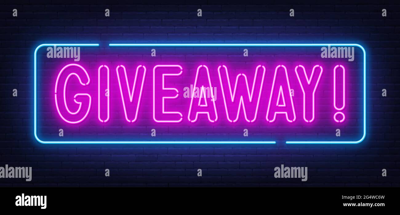 Giveaway neon sign on brick wall background Stock Vector Image & Art ...