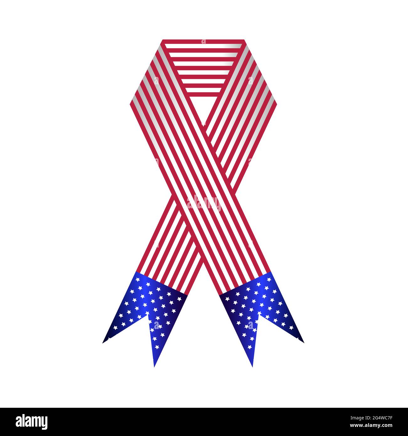 Ribbon for flag of USA, Cross ribbon of American flag Stock Photo - Alamy