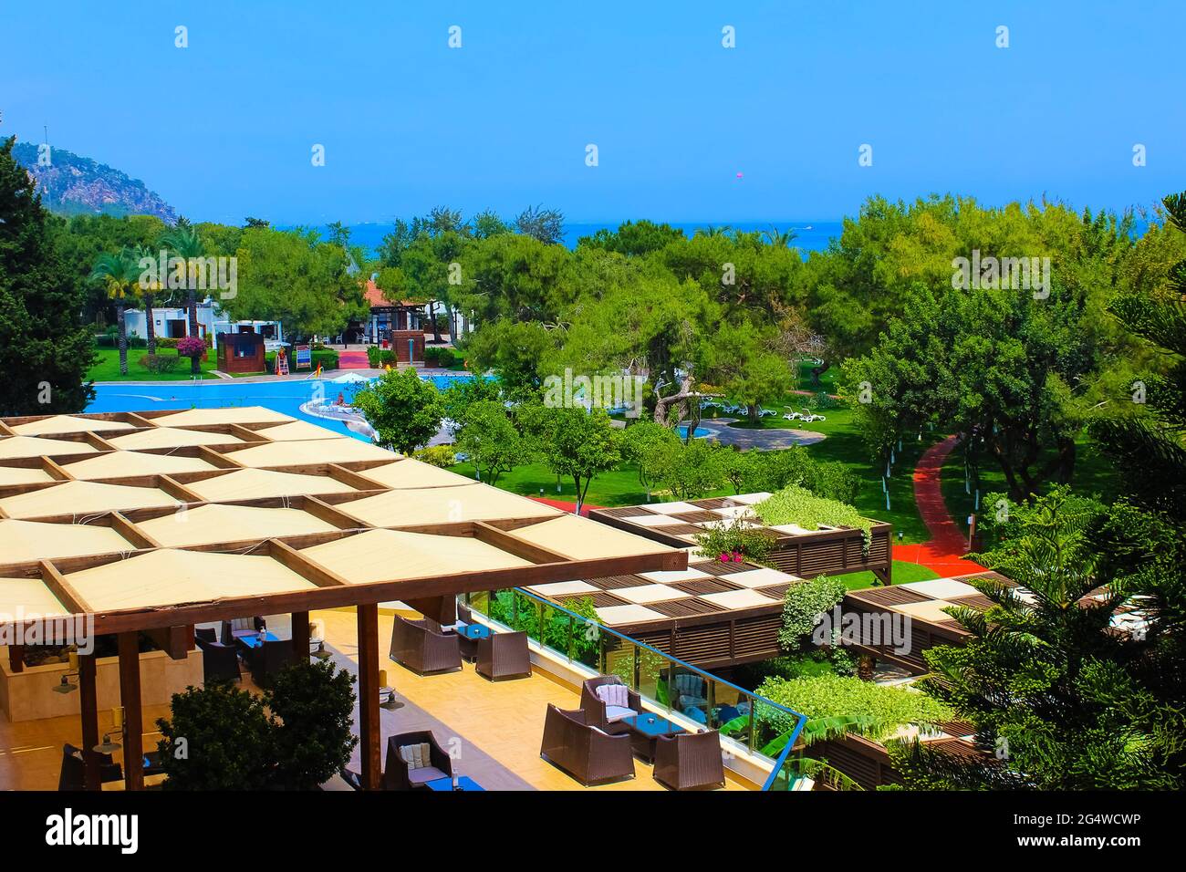 Beldibi, Kemer, Antalya, Turkey - May 11, 2021: The view of Rixos ...