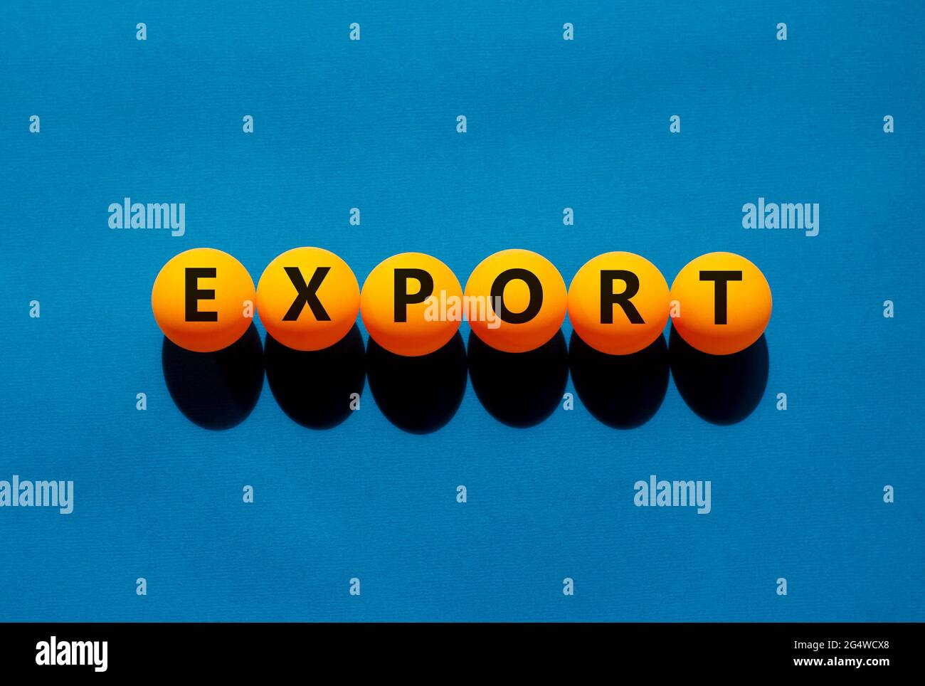 Export and business symbol. The concept word 'export' on orange table ...