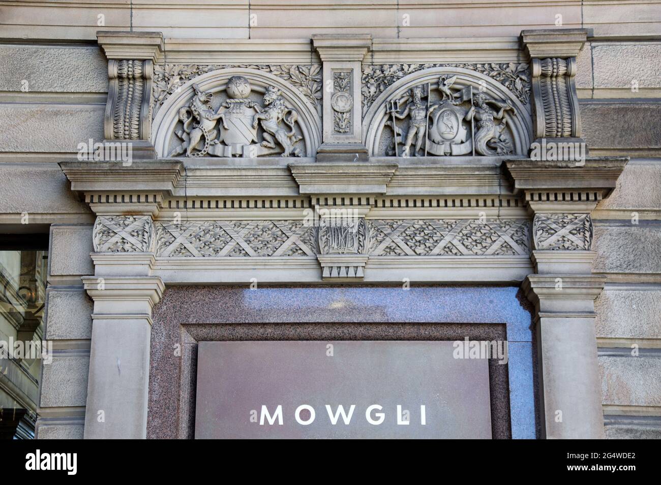 Architectural detail of the former Manchester & Liverpool Bank building ...