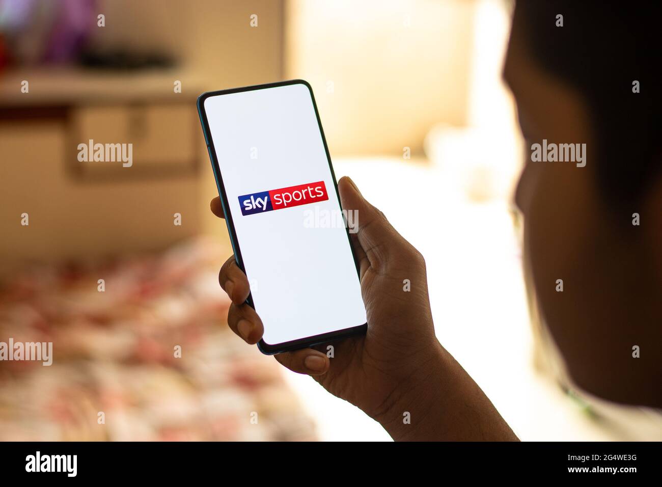 Sky Sports tv logo on phone screen stock image Stock Photo - Alamy
