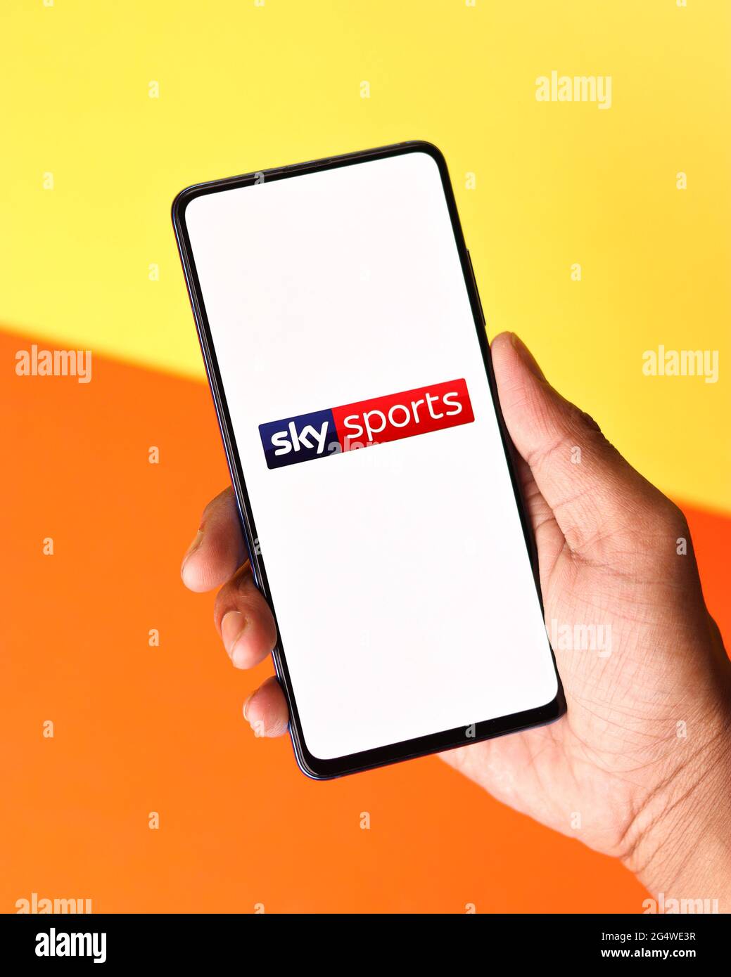 Sky Sports tv logo on phone screen stock image Stock Photo - Alamy