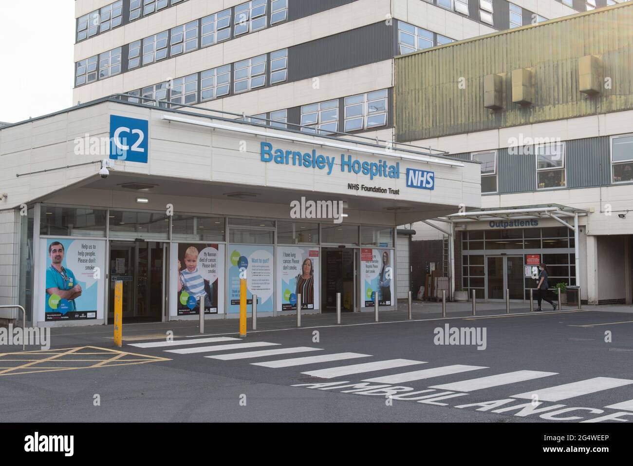Entrance to Barnsley NHS Hospital. It declared rare black alert as ...