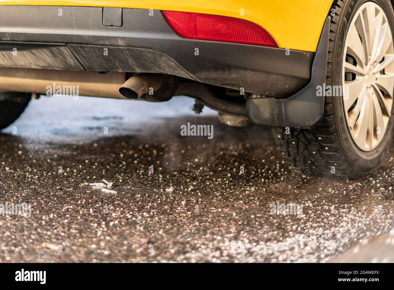 car pipe exhaust release smoke. air pollution concept Stock Photo - Alamy