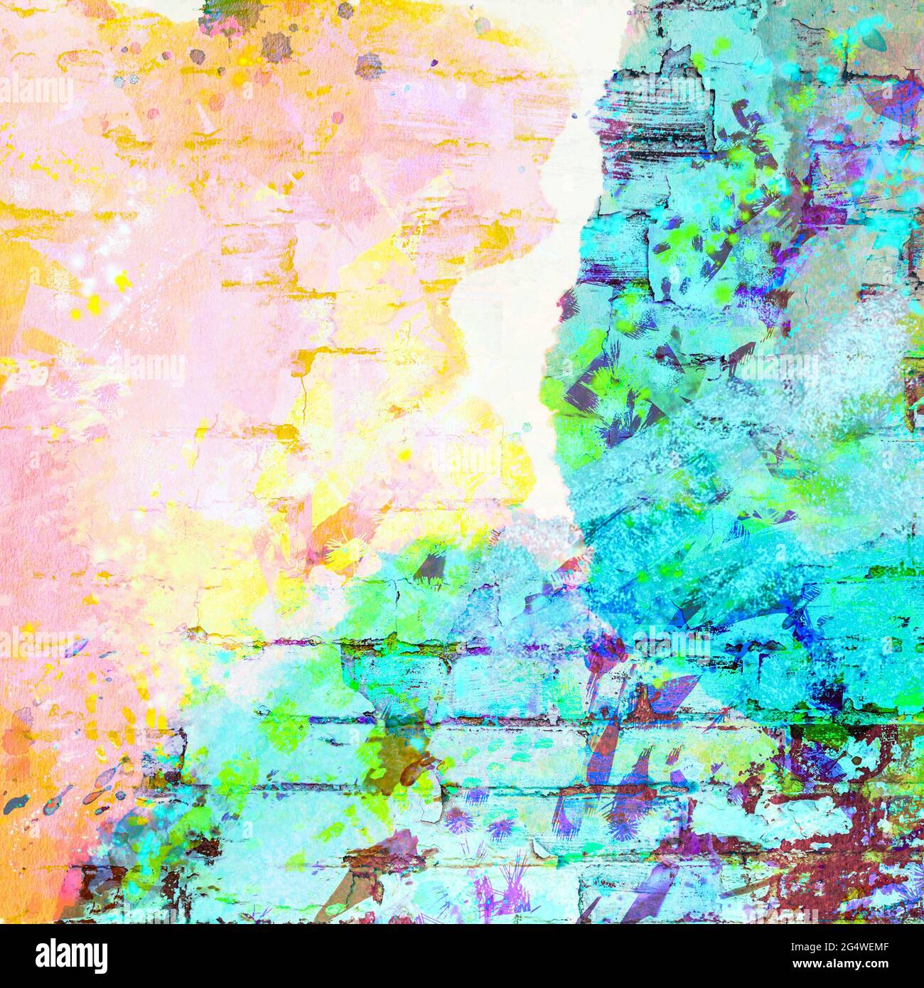 Joyful pastel bricks texture, spring summer abstract background a ...