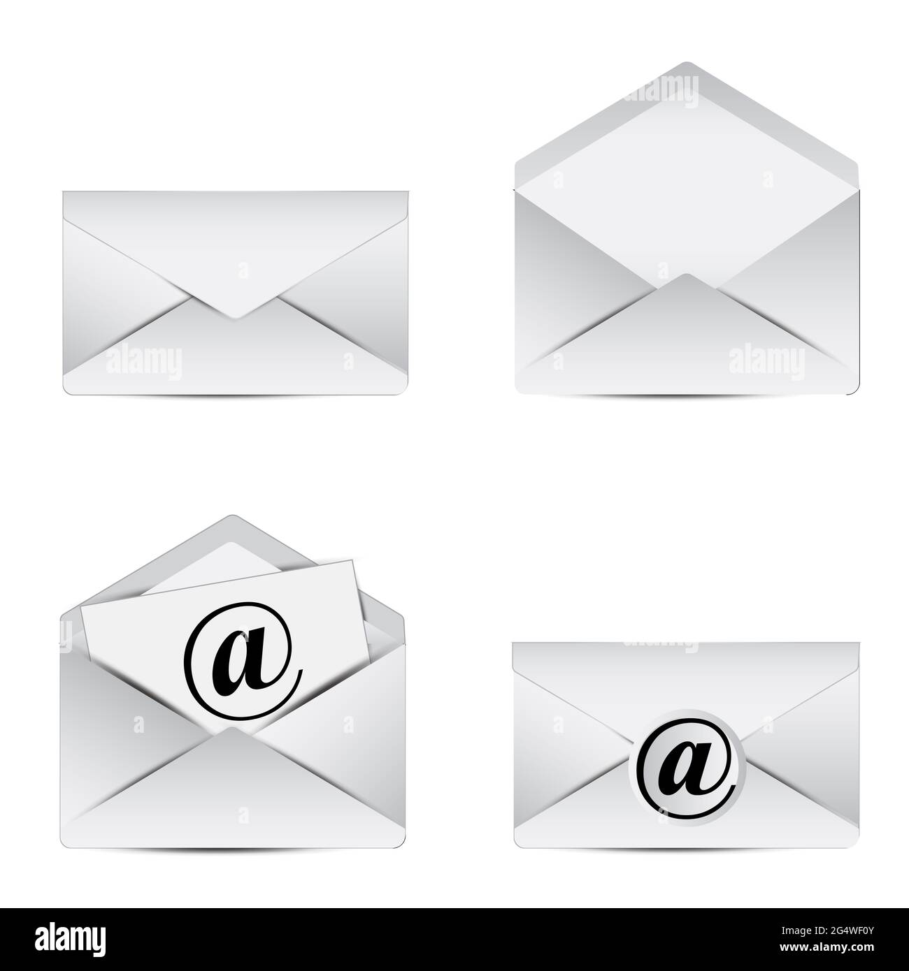 Letter. Set of White letter icon Stock Photo - Alamy