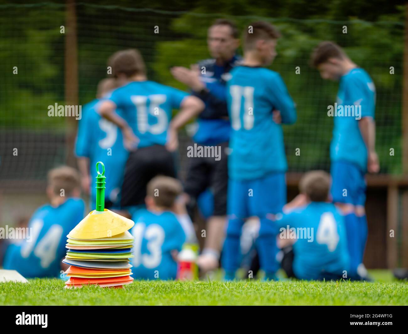 Young football players meeting hi-res stock photography and images - Alamy