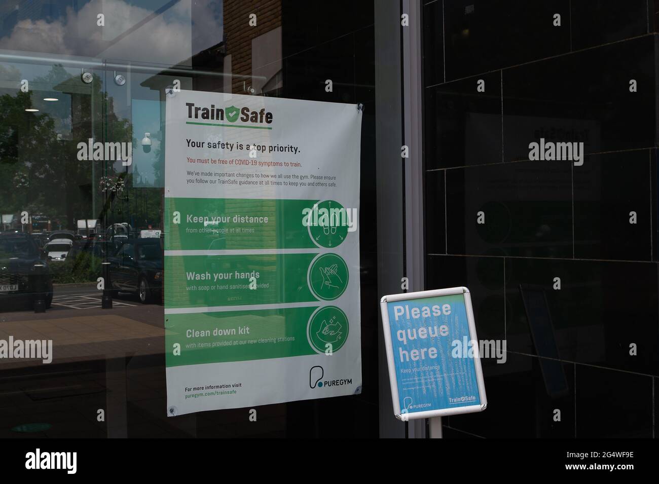 Staines-upon-Thames, Surrey, UK. 23rd June, 2021. A Train Safe sign ...