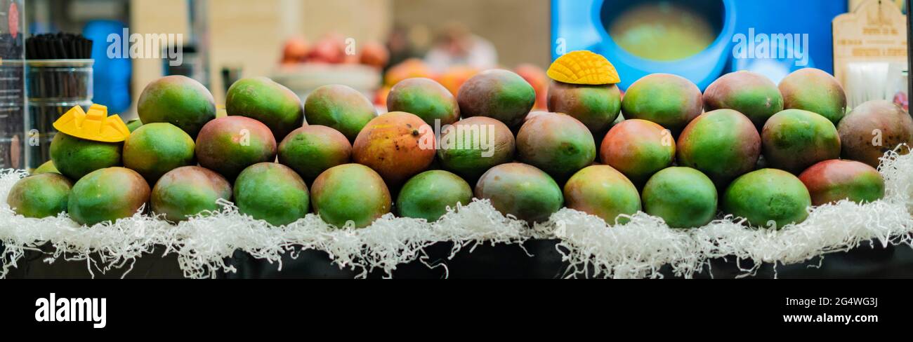 fresh fruit juice bar. a place of making and selling juice Stock Photo ...