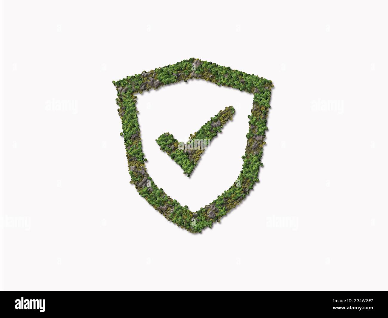 3D Green safety protect guard symbol. Nature protection symbol isolated ...