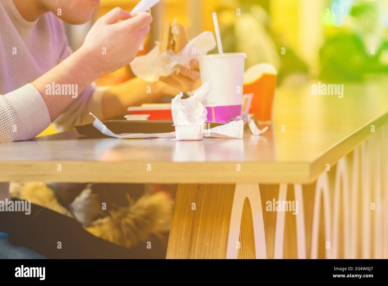 people in public or fast food restaurant Stock Photo - Alamy