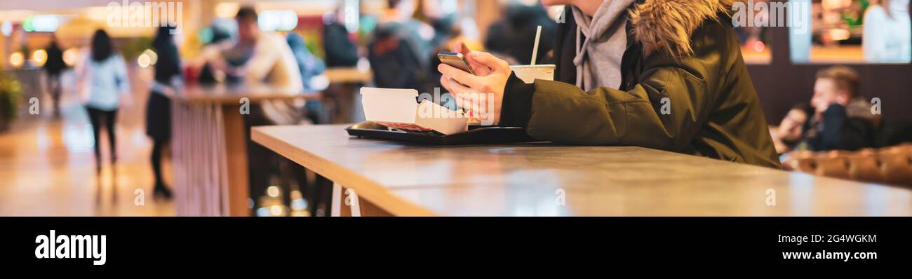 people in public or fast food restaurant Stock Photo - Alamy