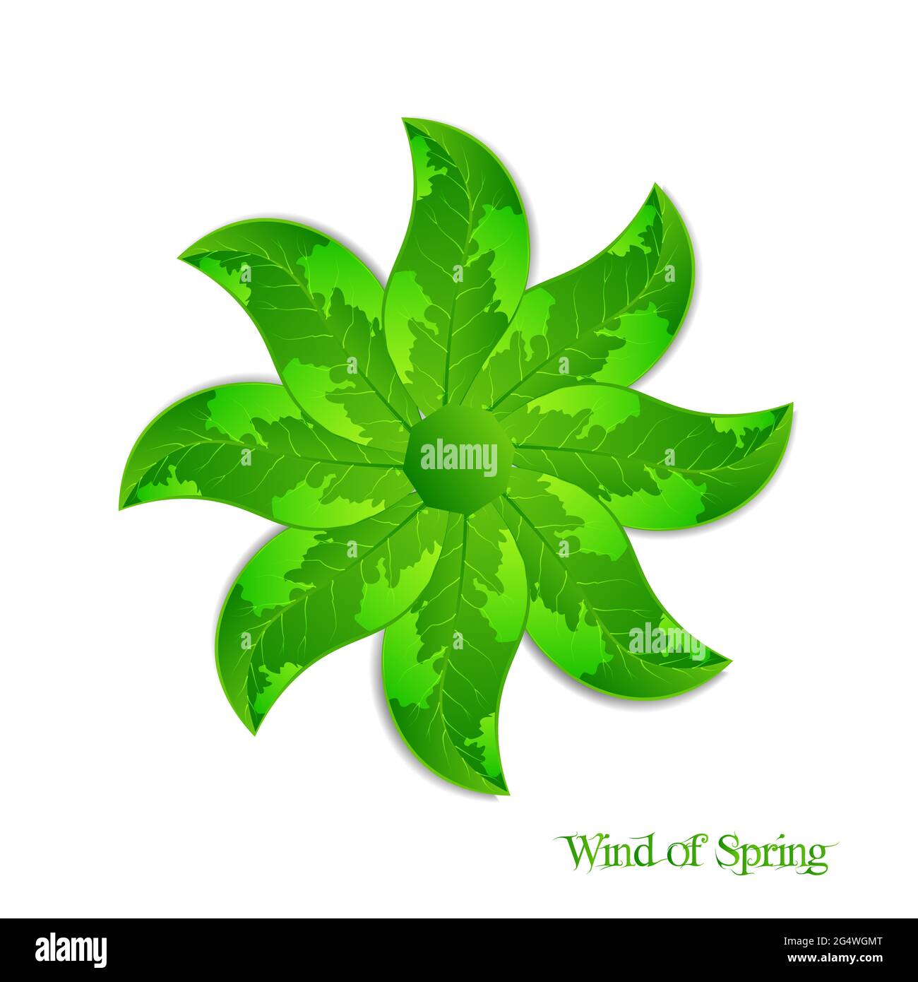 Realistic green leaves hi-res stock photography and images - Alamy