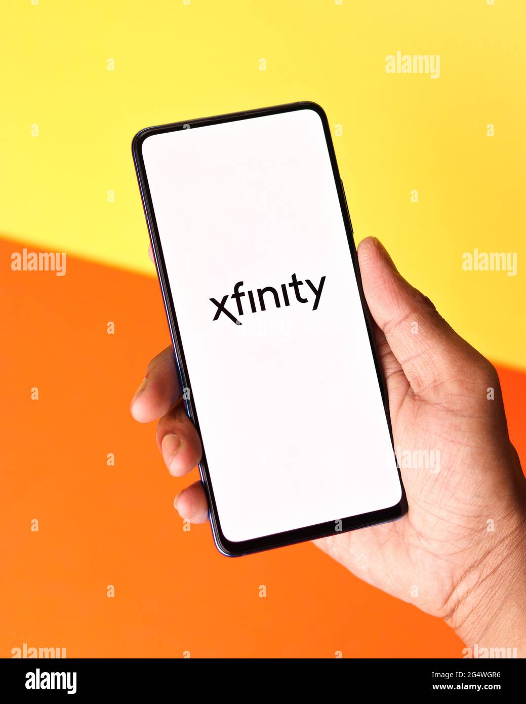 Xfinity logo on phone screen stock image Stock Photo - Alamy