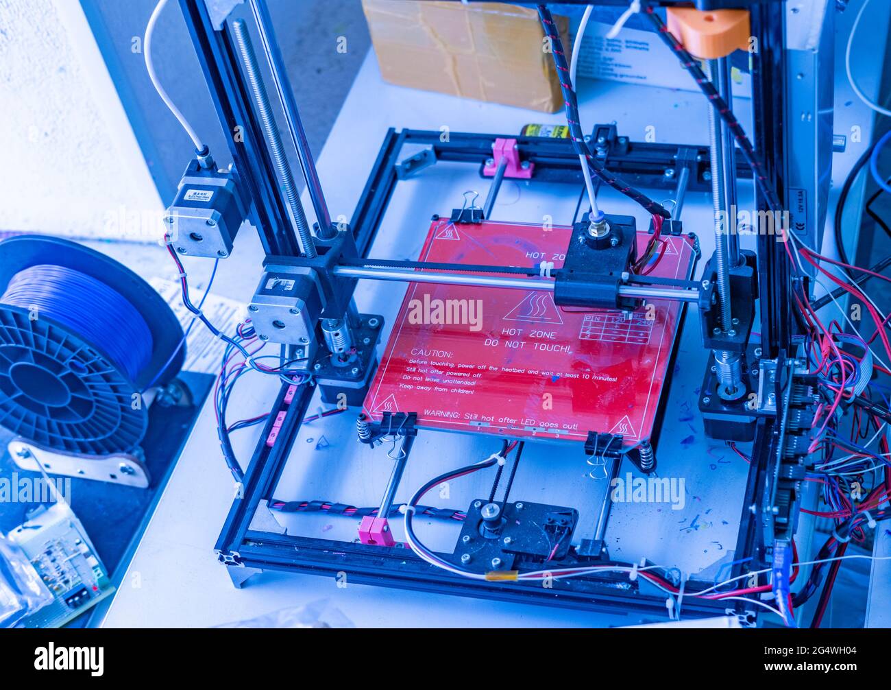 close up photo of futuristic 3d printer. micro and nano electronics ...