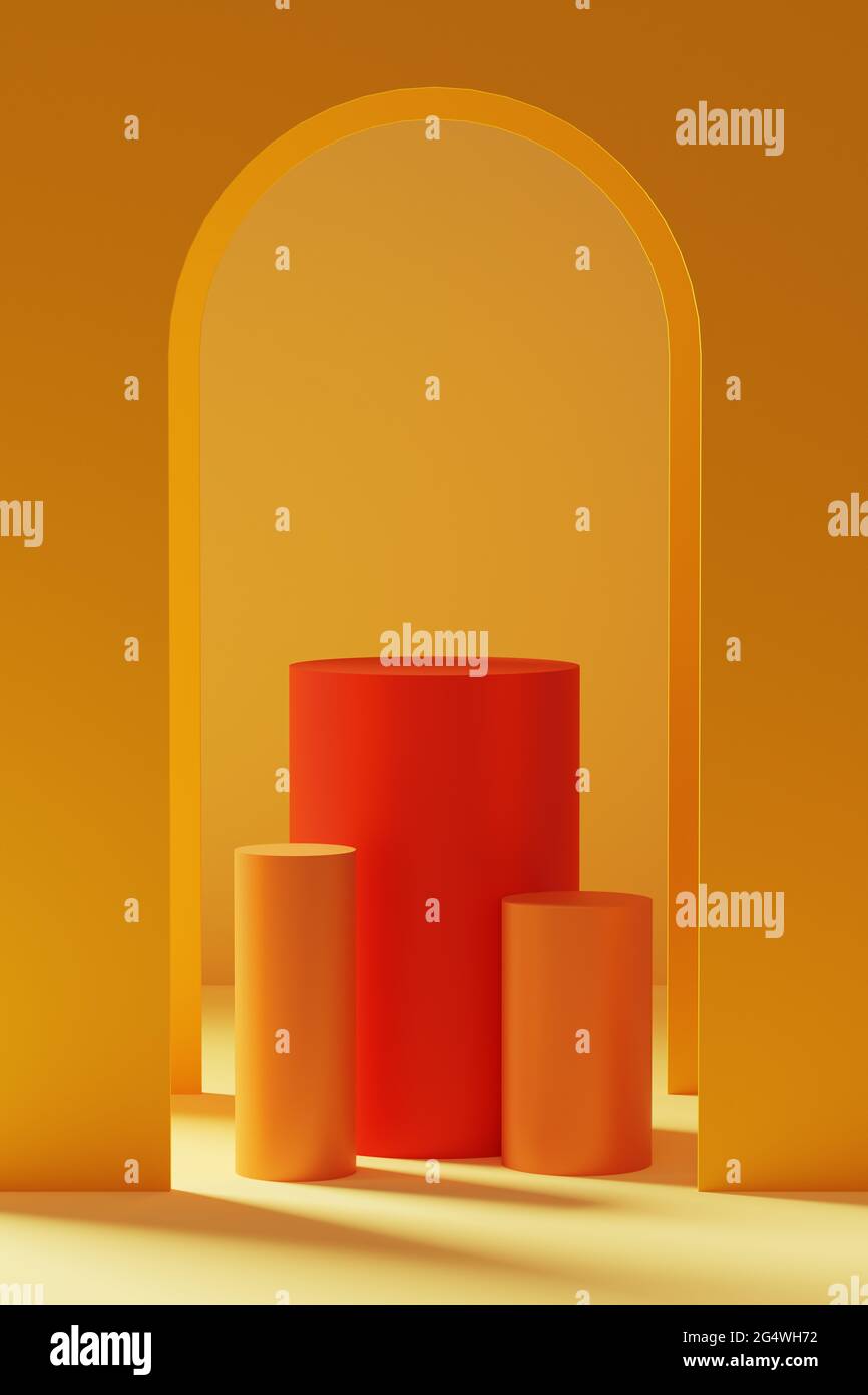 Empty podium and an arch. 3D Illustration Stock Photo - Alamy