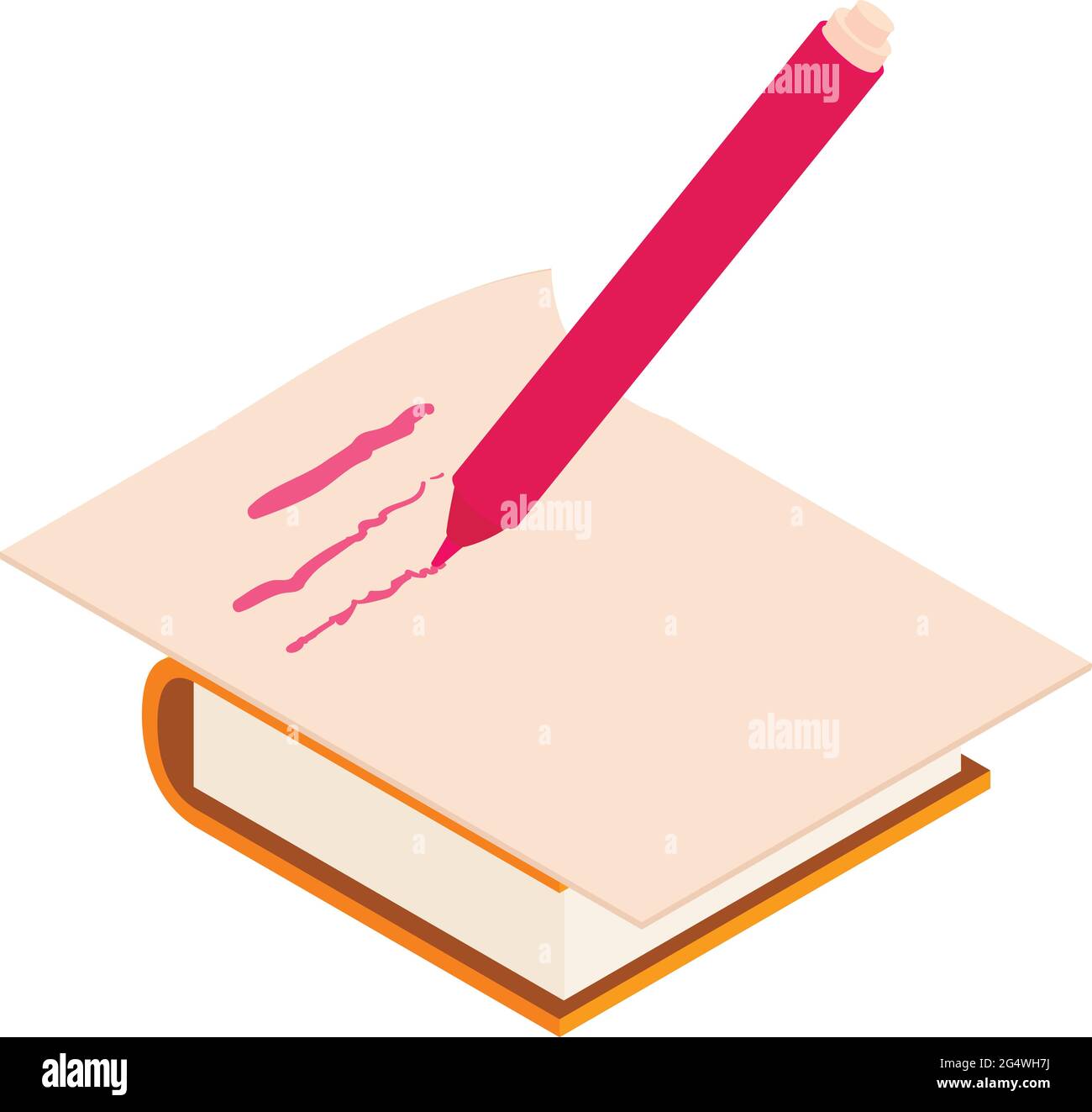 Write marker icon. Isometric illustration of write marker vector icon ...