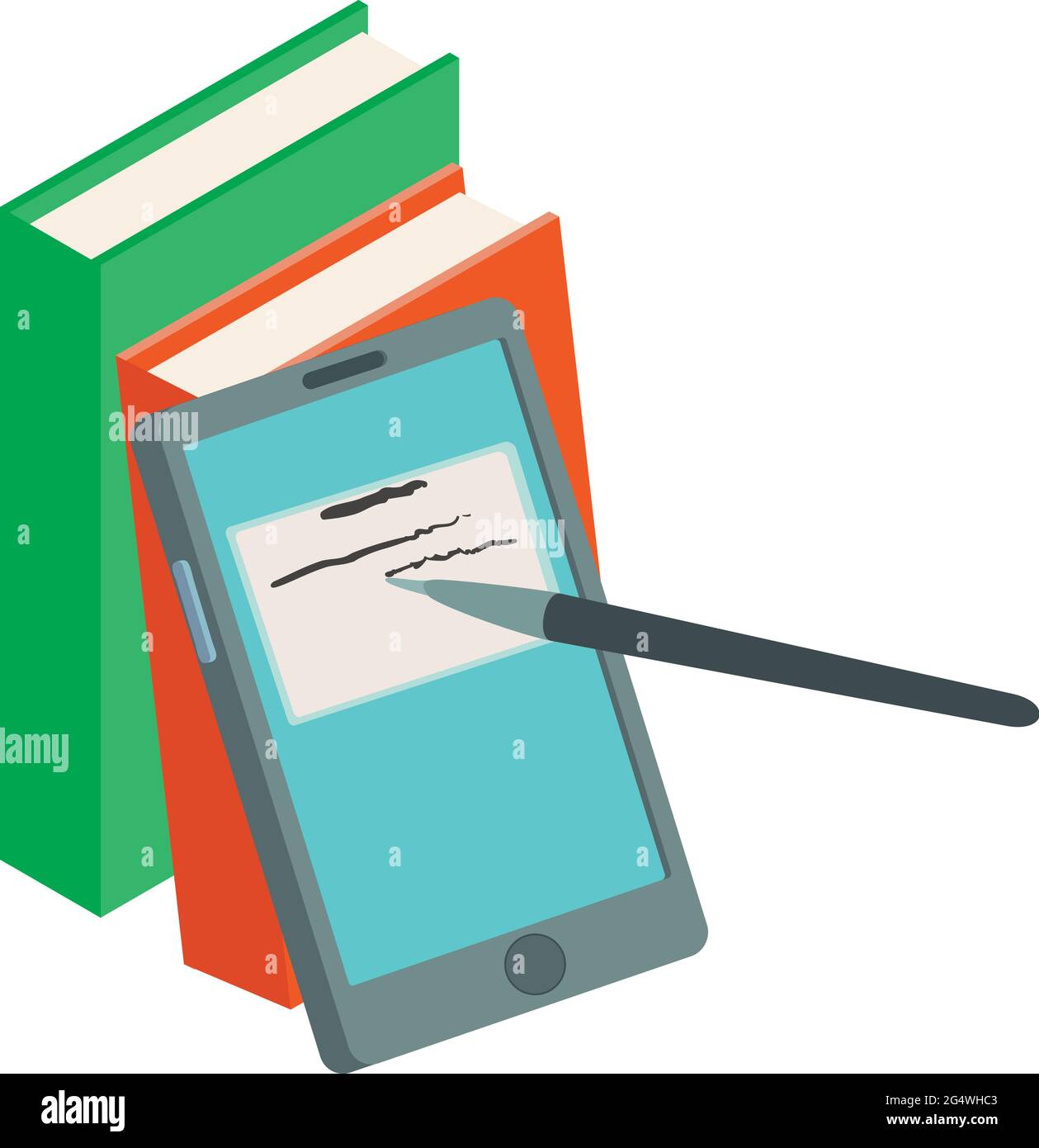 Mobile learning icon. Isometric illustration of mobile learning vector ...