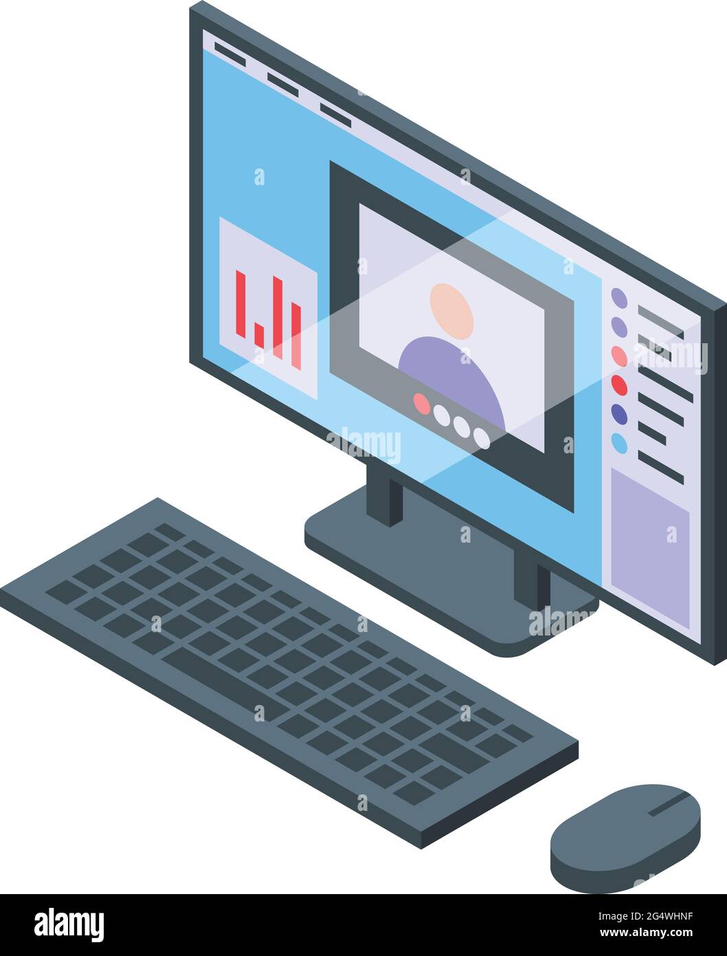 Computer video call icon isometric vector. Video call interface ...
