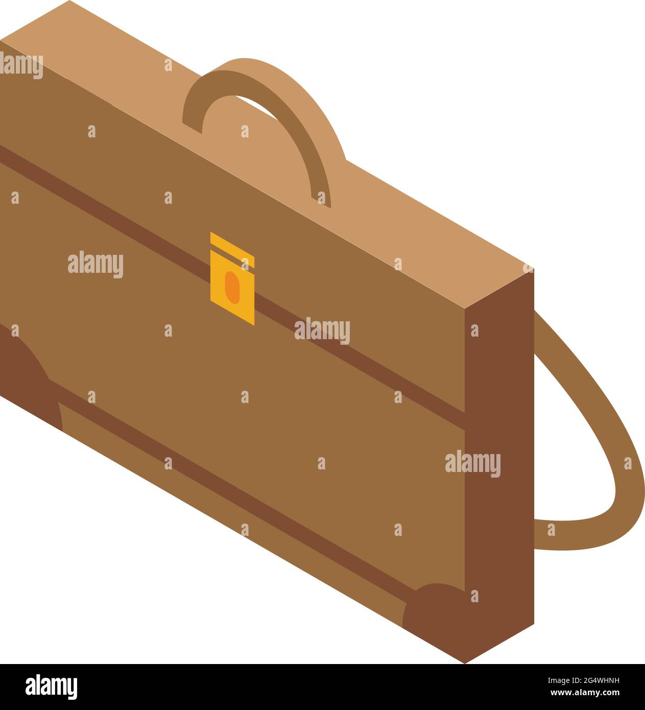 Leather briefcase icon isometric vector. Travel case bag. Work valise ...