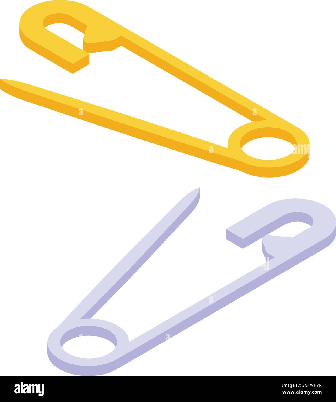 Colored Safety Pin Cartoon