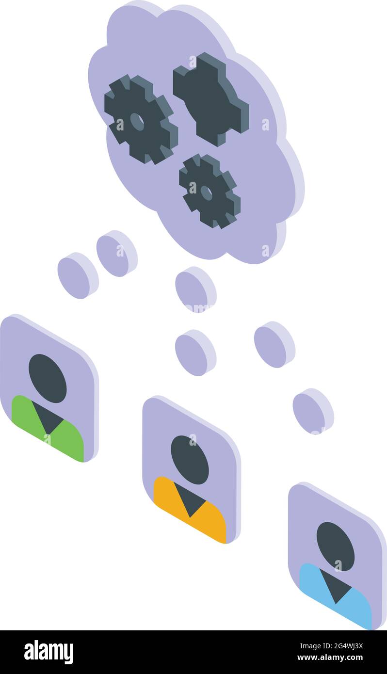 Staff brainstorming icon isometric vector. Business office people ...