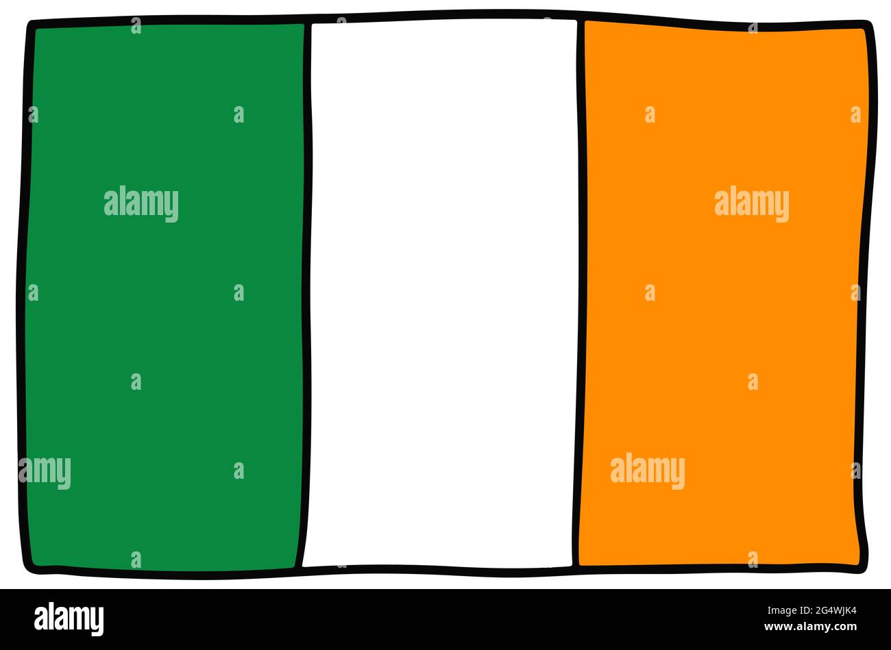 Ireland flag Doodle Hand drawing sketch simple vector illustration ...
