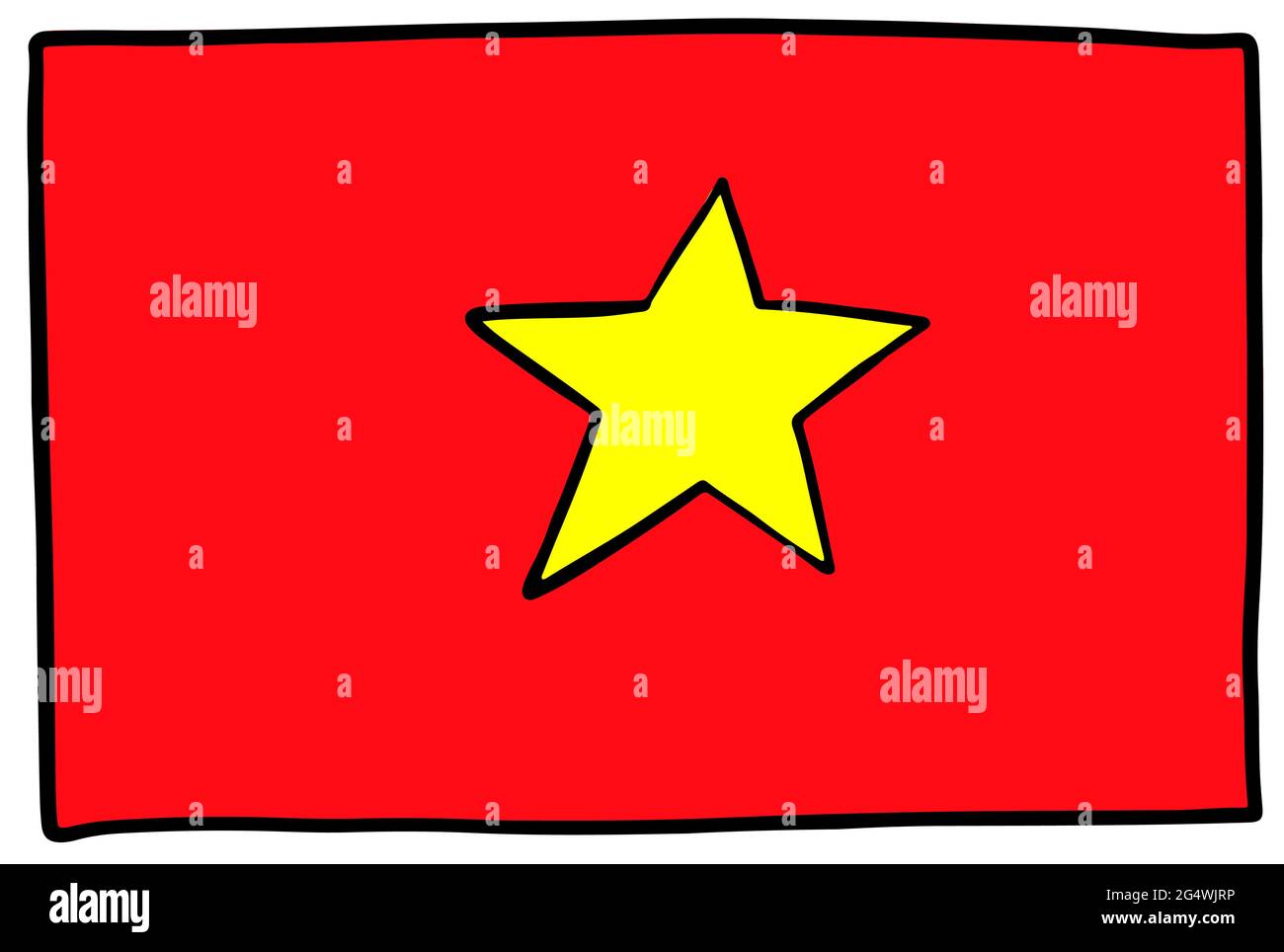 Vietnam flag DoodVietnam flag Doodle Hand drawing sketch simple vector ...