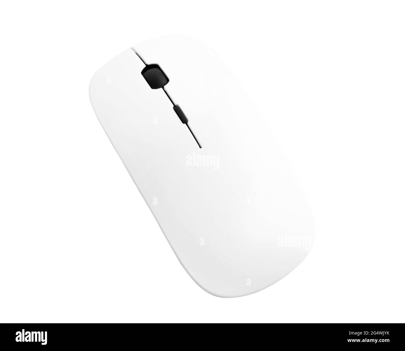 Modern wireless computer mouse in black and white design isolated on a ...