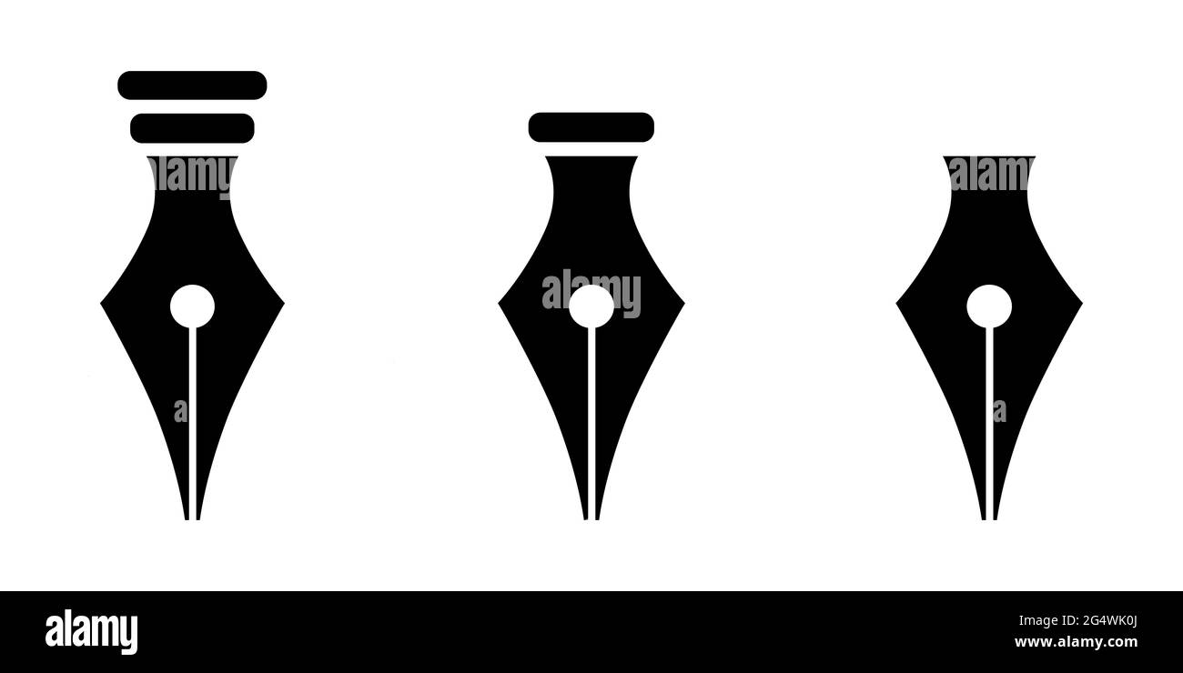 Set of Pen head isolated on white background Stock Photo - Alamy